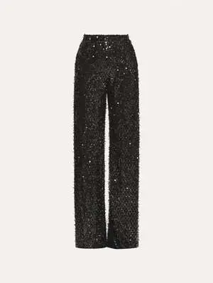 Oscar De La Renta Sequin Embellished Pants