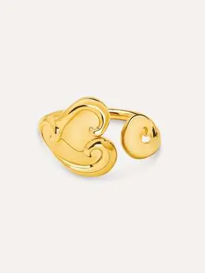 Oscar De La Renta Swirl Heart Cuff Bracelet - Gold
