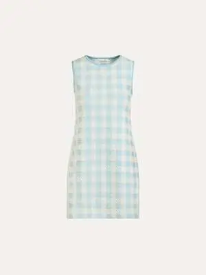 Oscar De La Renta Gingham Jacquard Shift Dress