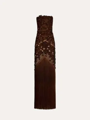 Oscar De La Renta Fringe Evening Dresses