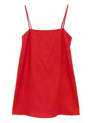 REFORMATION Aubree Linen Dress - Red