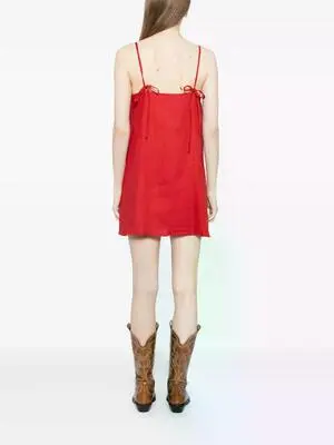 REFORMATION Aubree Linen Dress - Red