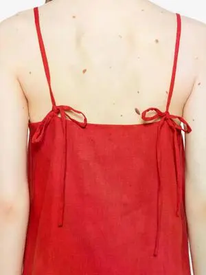 REFORMATION Aubree Linen Dress - Red