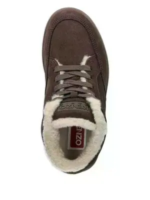 Kenzo Shearling-trim Leather Sneakers