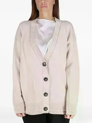 Malìparmi Ribbed Button Cardigan - Neutrals
