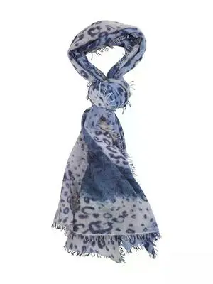 MALA ALISHA Animal-print Fringed Scarf