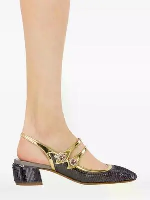 FERRAGAMO 40mm Sequin-embellished Slingback Pumps
