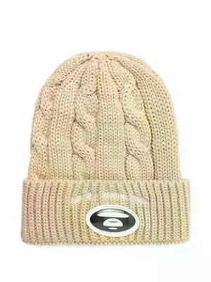 A BATHING APE Aape * Cable-knit Beanie - Neutrals