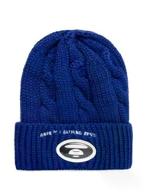 A BATHING APE Aape * Cable-knit Beanie - Blue