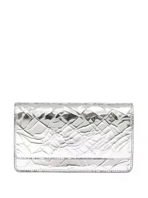 MAISON MARGIELA Mirrored Cracked-effect Chain Wallet - Silver