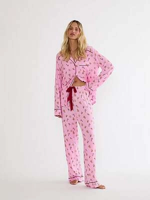 Victoria's Secret Beach Riot Livy Top & Connie Pants Pajama Set - Pink