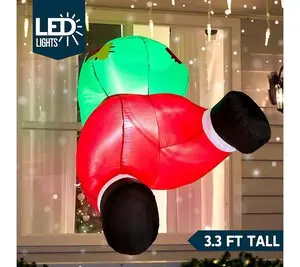 JOYFY 3ft Christmas Inflatable Santa Butt Stuck Break Out
