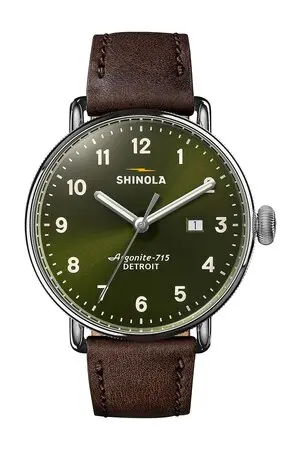 Shinola Canfield 43mm Watch - Dark Olive