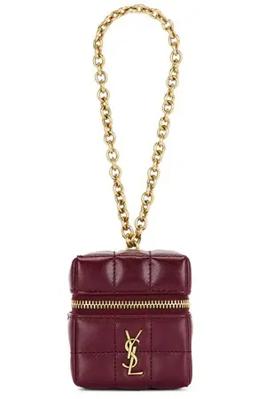 Saint Laurent Mini Cube Box With Chain - Dark Ruby