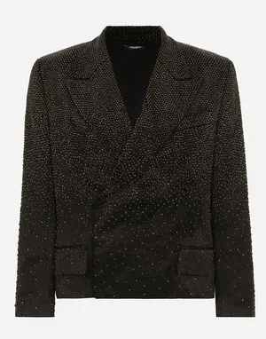 Dolce & Gabbana Double-breasted Sicilia-fit Jacket In Embroidered Satin