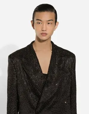 Dolce & Gabbana Double-breasted Sicilia-fit Jacket In Embroidered Satin