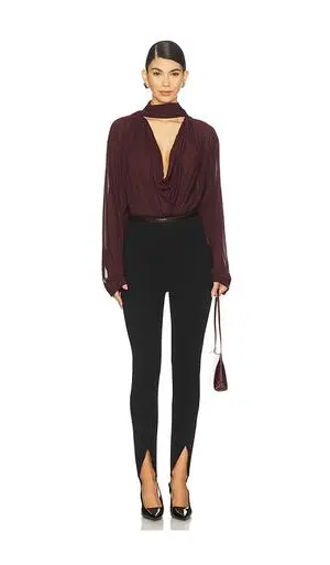 Atlein Draped Collar Blouse