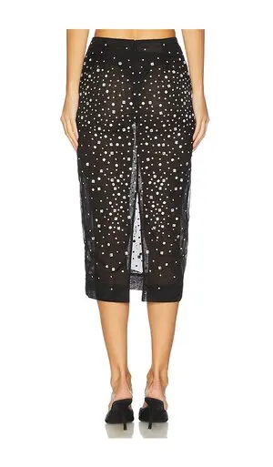 Retrofete Isabel Embellished Skirt - Black & Silver
