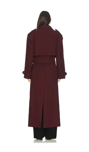 MOTHER OF ALL Brooklyn Long Trench Coat - Burgundy