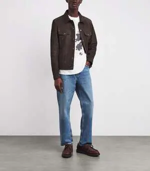 7 For All Mankind Suede Trucker Jacket