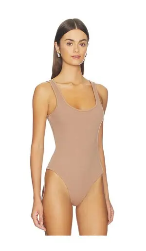 L'Agence Nica Scoop Neck Tank Bodysuit - Hazelnut