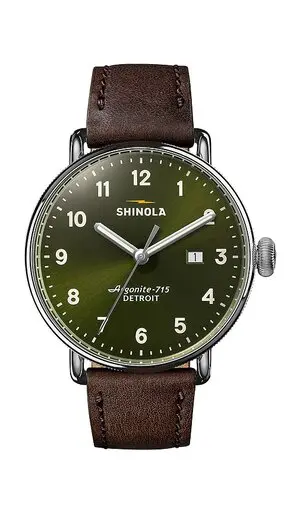 Shinola The Canfield 43mm Watch Dark Olive