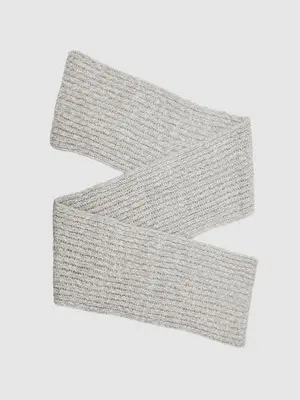 REISS Woolpack Rib-knit Marl Scarf With Wool - Grey Marl