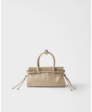 Prada Bonnie Leather Mini Handbag - Neutral
