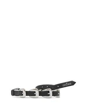 Rokh Multiple Buckle Leather Belt - Black