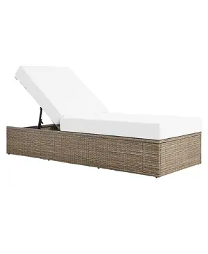 MODWAY Convene Outdoor Patio Chaise Lounge Chair - Cappuccino White