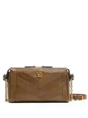Valentino Garavani Panthea Small Shoulder Bag In Nappa Leather - Brown