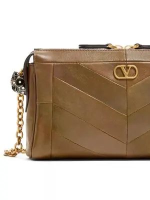 Valentino Garavani Panthea Small Shoulder Bag In Nappa Leather - Brown