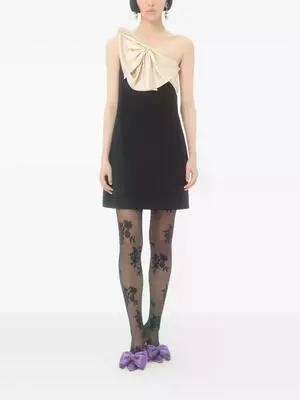 Valentino Garavani One-shoulder Mini Dress With Bow - Black