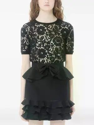 Valentino Garavani Cotton And Lace Top