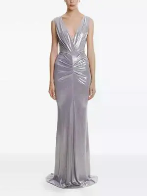 LITA COUTURE Roche V-neck Maxi Dress