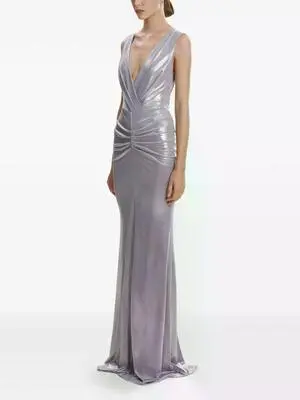 LITA COUTURE Roche V-neck Maxi Dress