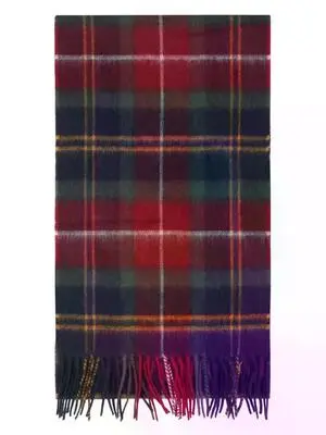 Barbour Fringed Plaid Scarf Blue