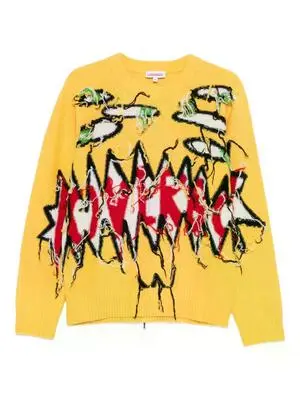CHARLES JEFFREY Guddle Loverboy Logo Sweater - Yellow