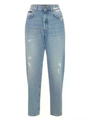 Philipp Plein Hexagon-logo Cropped Jeans