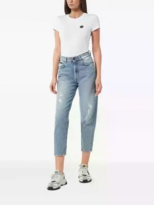 Philipp Plein Hexagon-logo Cropped Jeans
