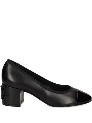 Casadei 55mm Cap-toe Block-heel Pumps