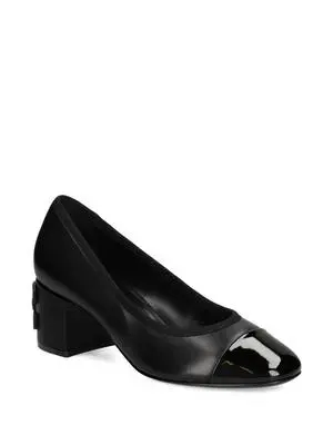 Casadei 55mm Cap-toe Block-heel Pumps