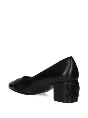 Casadei 55mm Cap-toe Block-heel Pumps