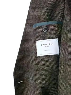 Boglioli Double-breasted Checked Blazer - Brown