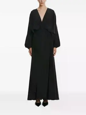 LITA COUTURE Vallee Wrap-effect Maxi Dress