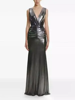 LITA COUTURE Roche V-neck Maxi Dress