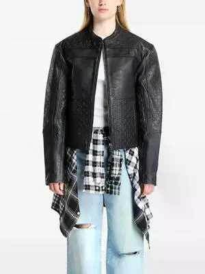 DAILY PAPER Structured Leather Jacket