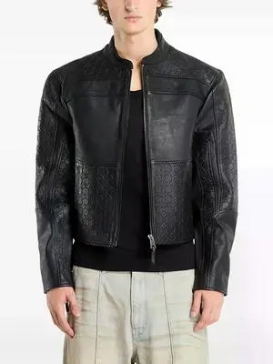 DAILY PAPER Structured Leather Jacket