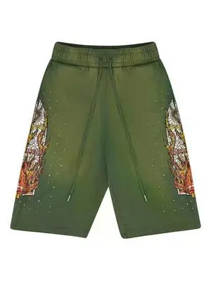 WHO DECIDES WAR BY EV BRAVADO Flame Glass Track Shorts