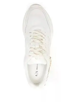 Armani Exchange Leather Sneakers With Logo Charm